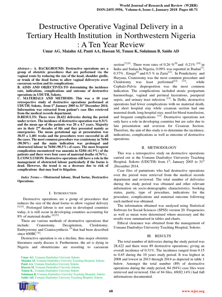 Destructive Operative Vaginal Delivery I 31529324 | PDF | Childbirth ...