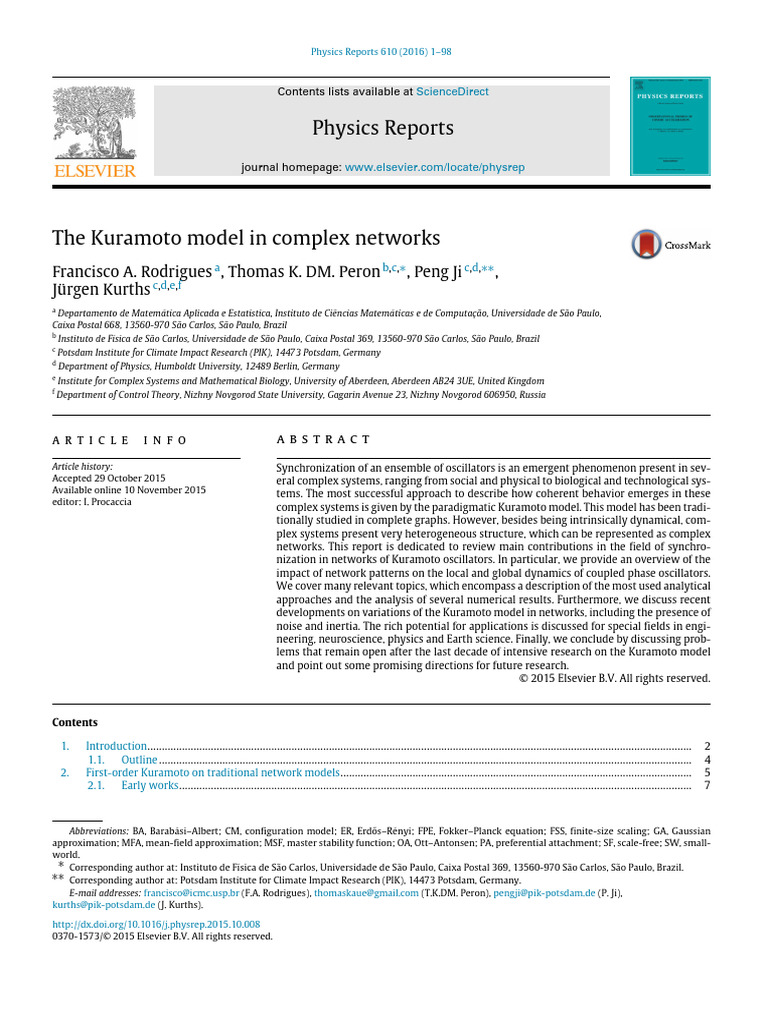 Kuramoto-Like Model | PDF | Applied Mathematics