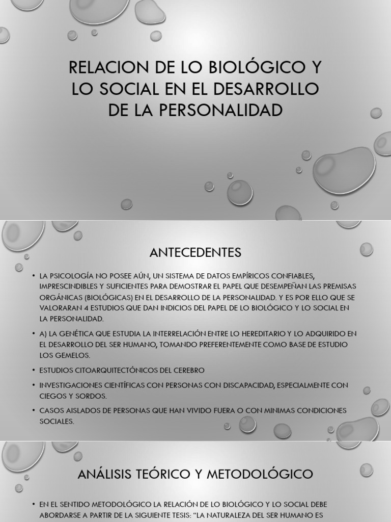 Relacion de Lo Biológico y Lo Social en | PDF | Psique (psicología ...