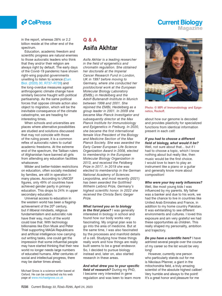 Asifa Akhtar Curbio | PDF | Science | Epigenetics