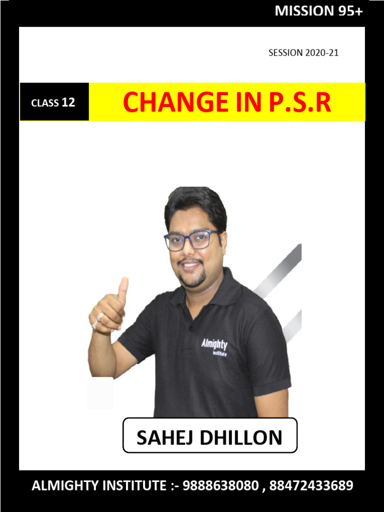 Class 12 Chapter 4 Change in Psr' (3) | PDF | Balance Sheet | Goodwill ...