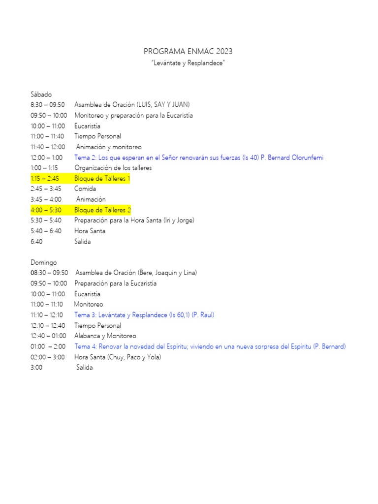 Programa Enmac 2023 44 | PDF | Religión y espiritualidad
