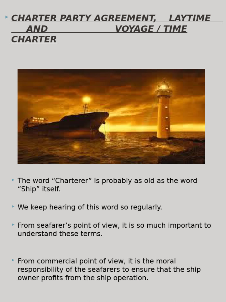 Charter Party Agreement Explained | PDF | Cargo | Bill Of Lading