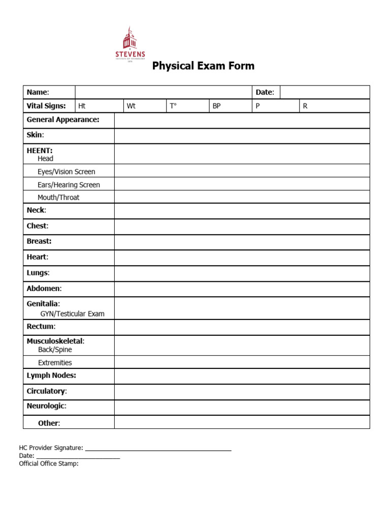 Physical Exam | PDF | Lifestyle