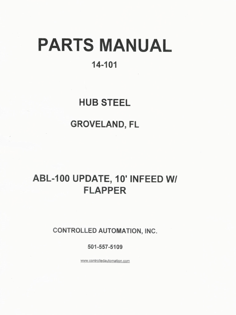 ABL-100 Update, 10' Infeed With Flapper | PDF