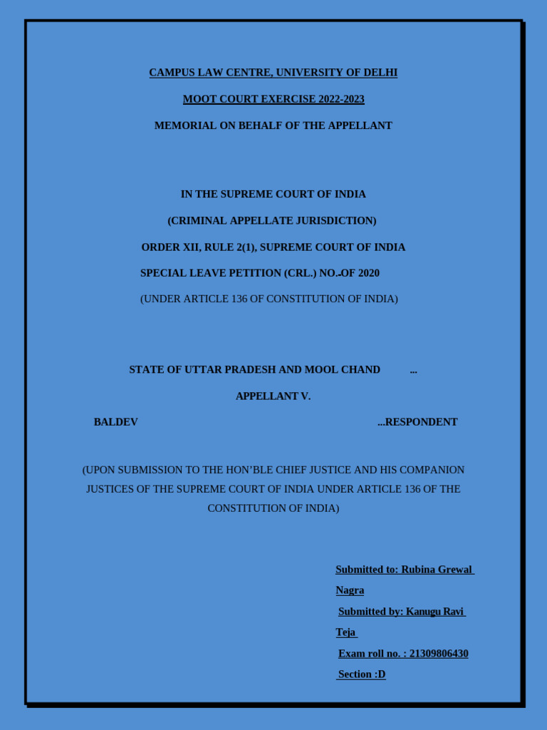 Abhishek Tongar Final Memorial | PDF | Appeal | Trials