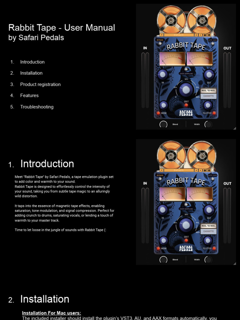 Rabbit Tape by Safari Pedals | PDF | Computing | Sound Technology