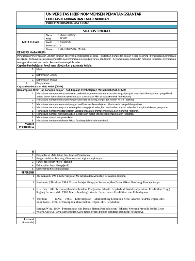 RPS Micro Teaching Gasal 24-25 | PDF