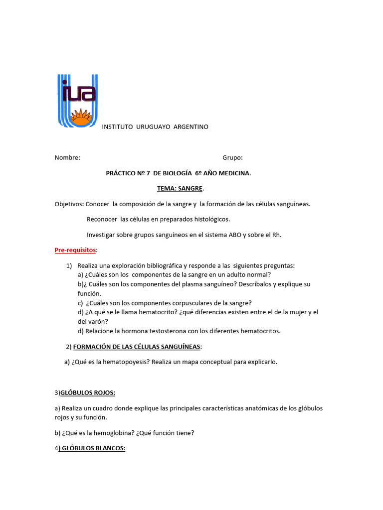 PR Ctico 7 Sangre | PDF