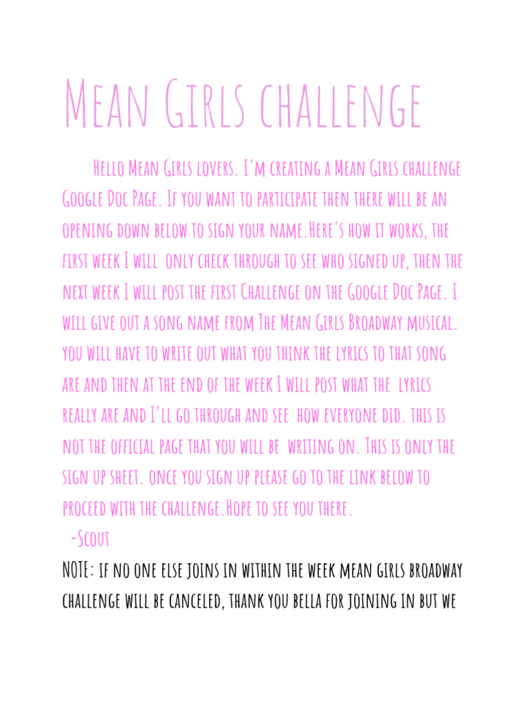 Mean Girls Singn Up Read Me | PDF