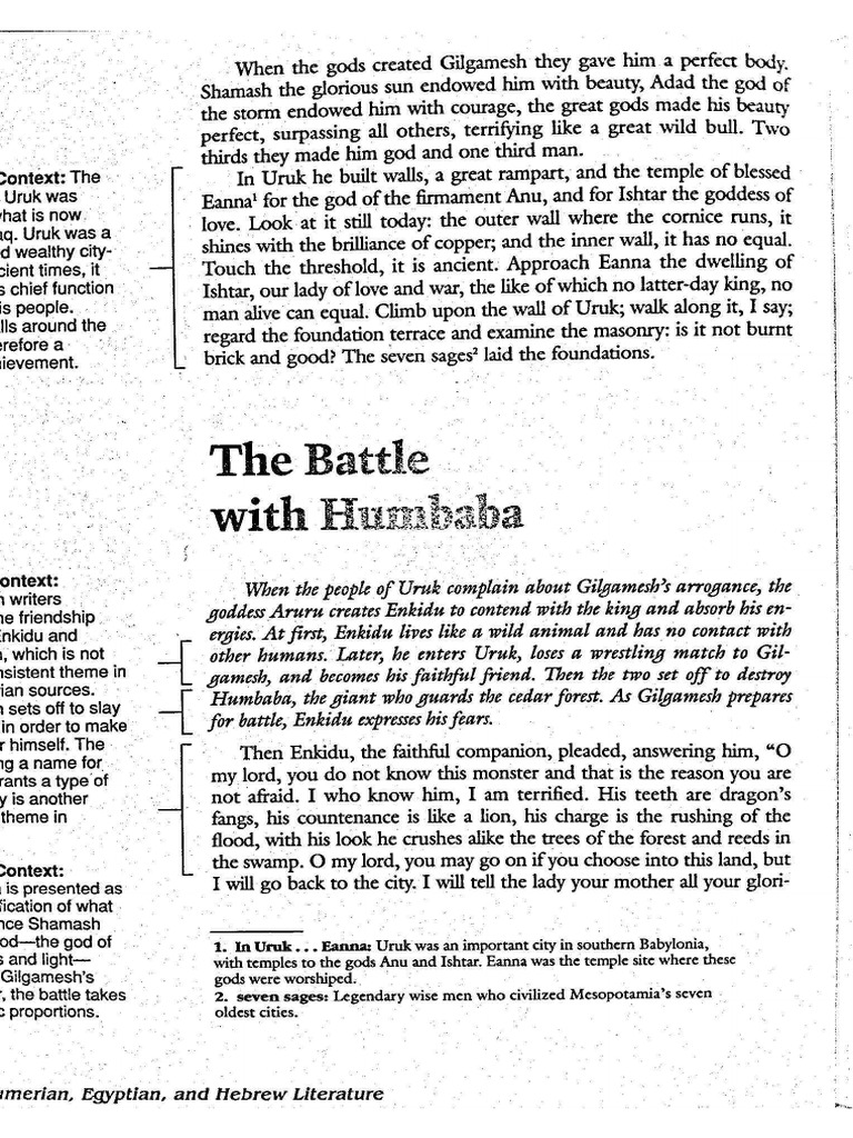 The Battle With Humbaba | PDF