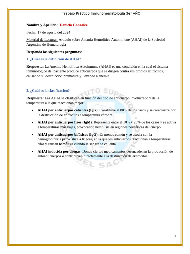 Tp. Ahai | PDF | Anticuerpo | Hematología