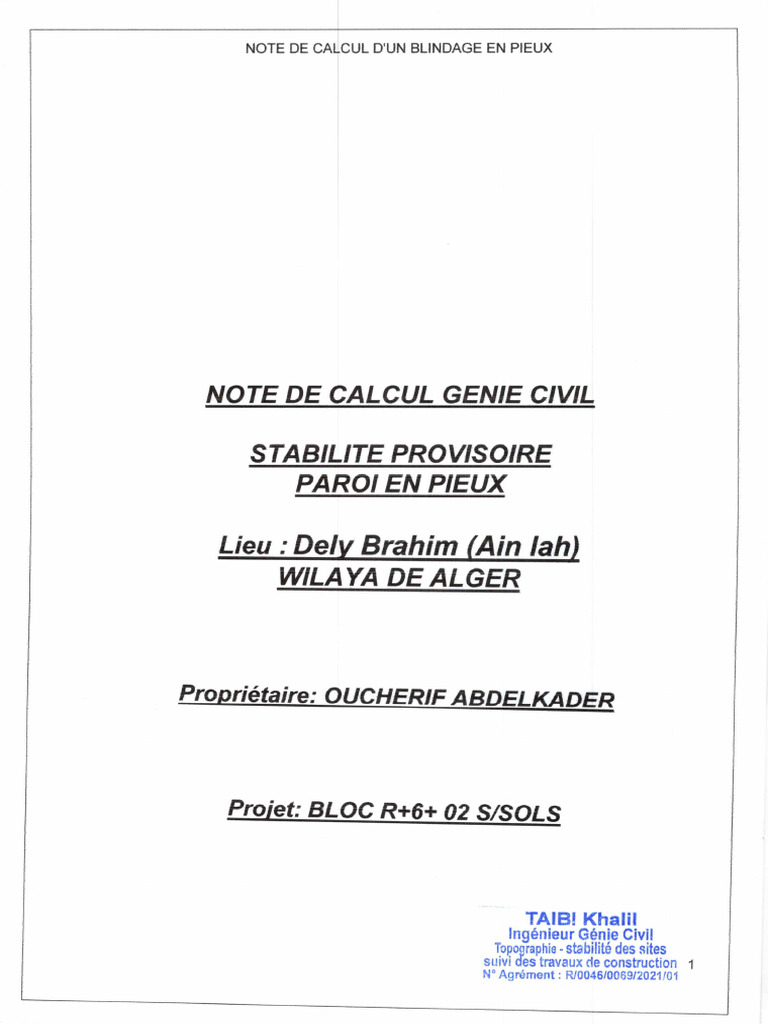 Note de Calcul | PDF