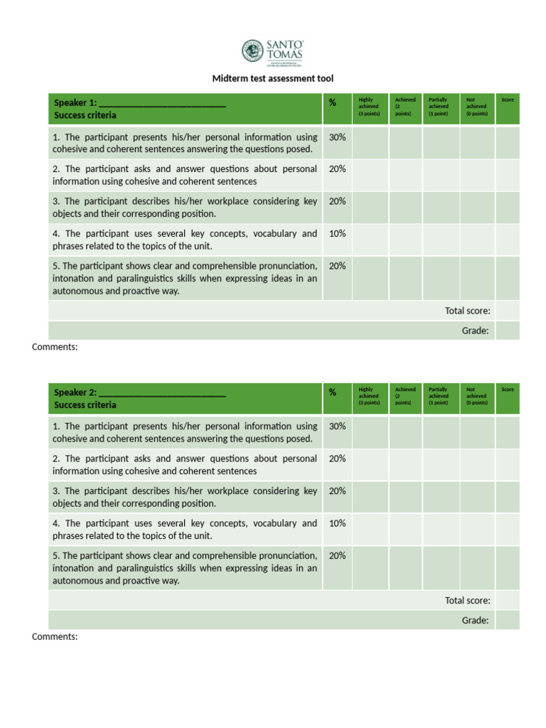 Midterm Test Assessment Tool | PDF | Question | Cognition