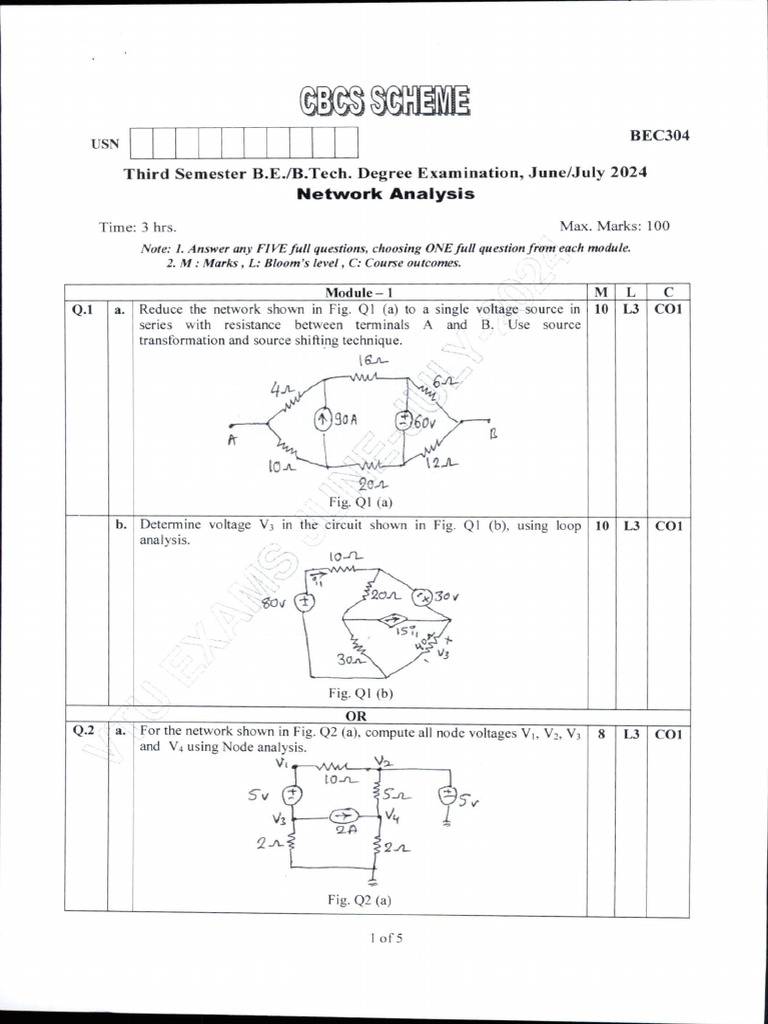 Model Paper 3rd Sem Ece | PDF