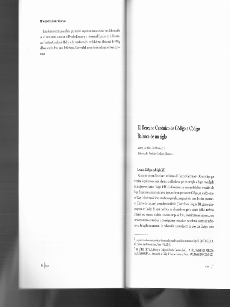 DÍAZ MORENO, El Código de Derecho Canónico de Código A Código. Balance ...