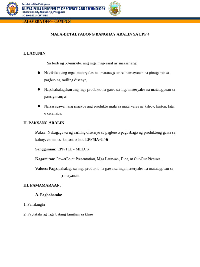 Semi Detailed Lesson Plan Epp | PDF