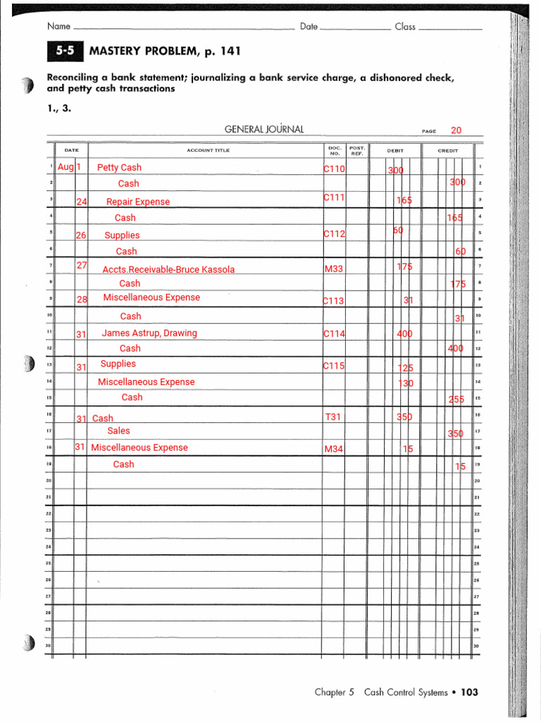 Amari Alexander - CH 5 Mastery Problem Working Papers | PDF