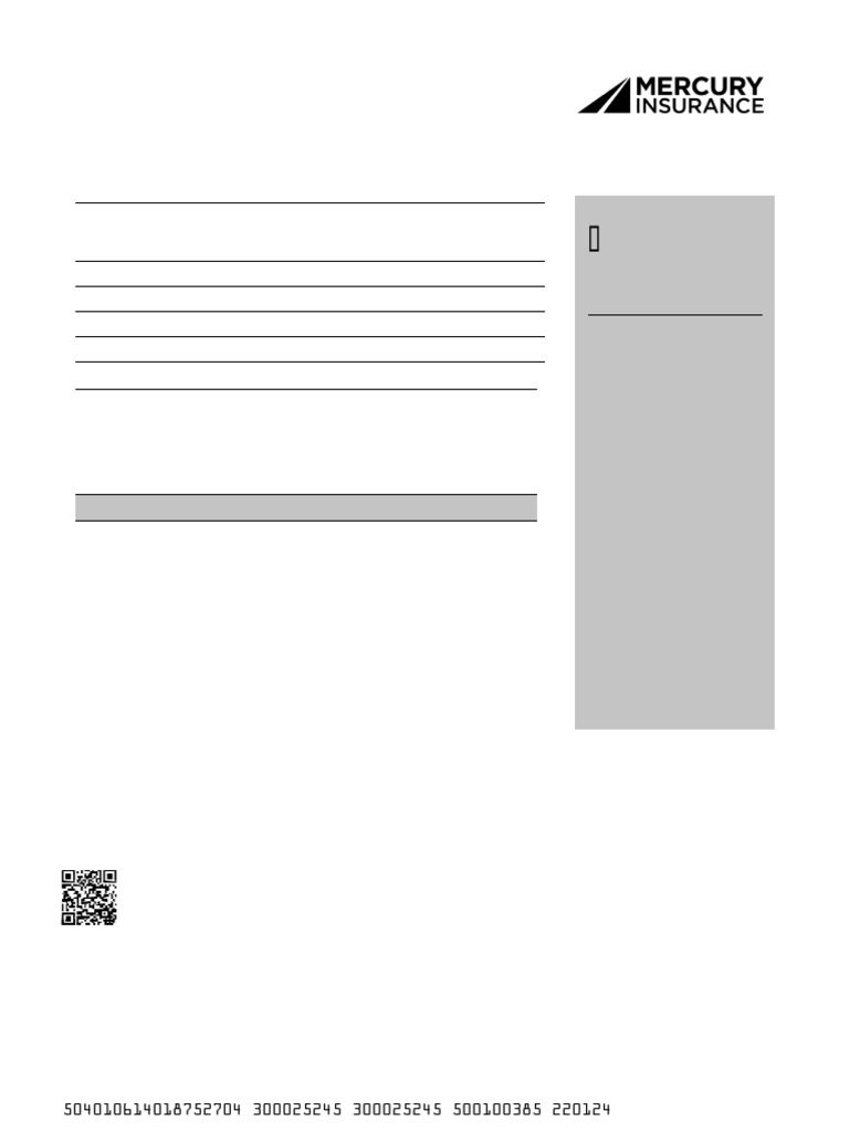 Mercury Auto Insurance Bill | PDF | Vehicle Insurance | Fee