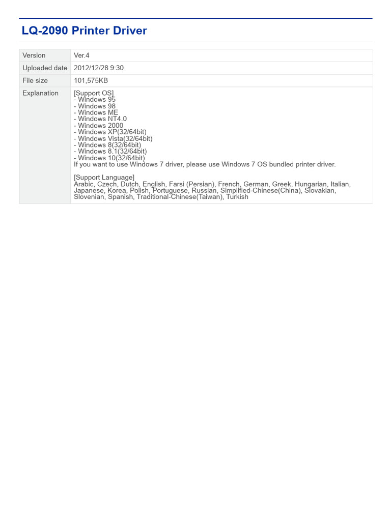 Ov LQ-2090 DRV Ver4 | PDF | Computers