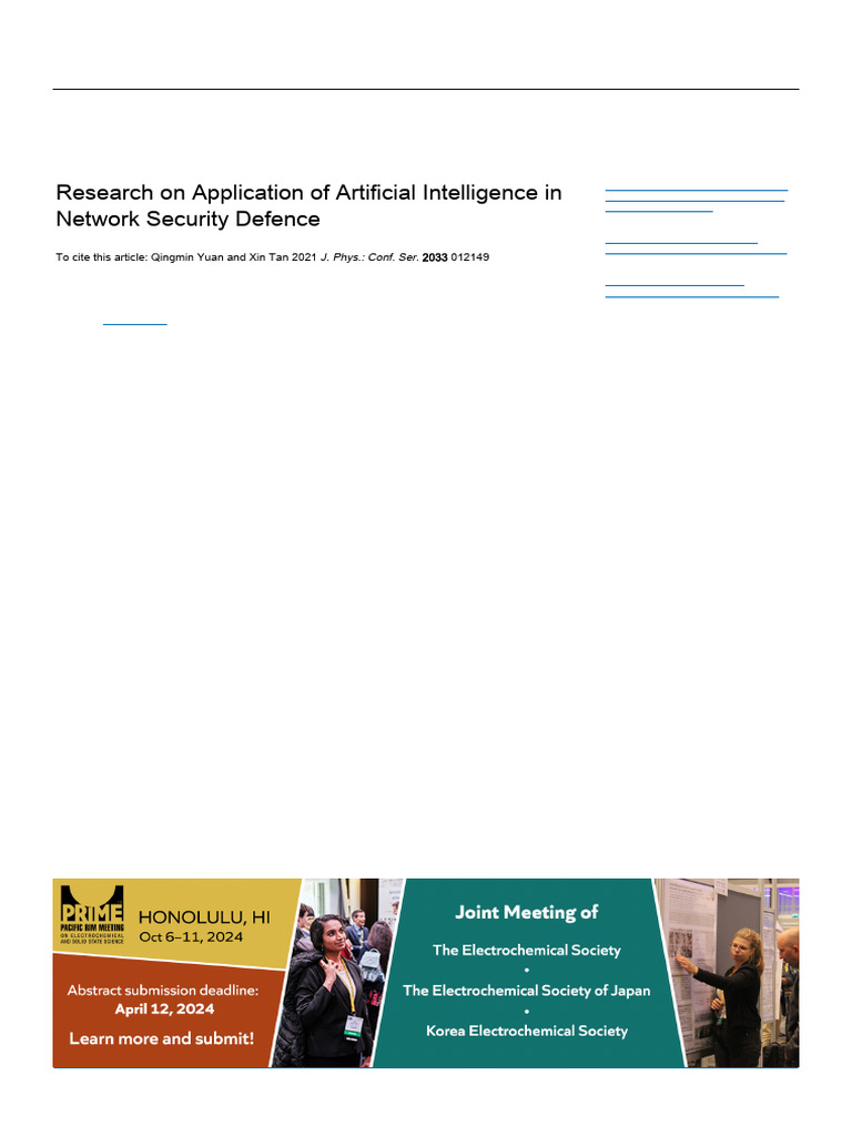 Research On Application of Artificial Intelligence in Network Security Defence | PDF | Security ...