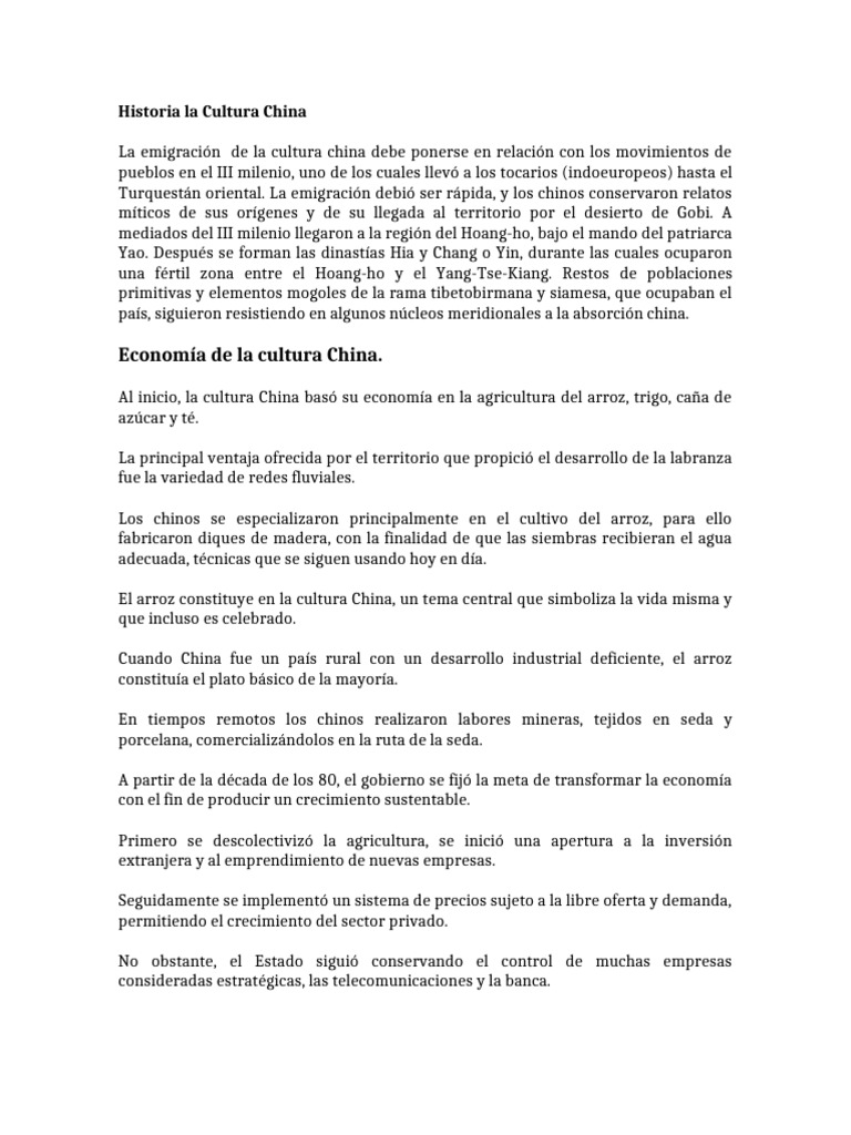 Historia y Economía de la Cultura China | PDF | China | Política mundial