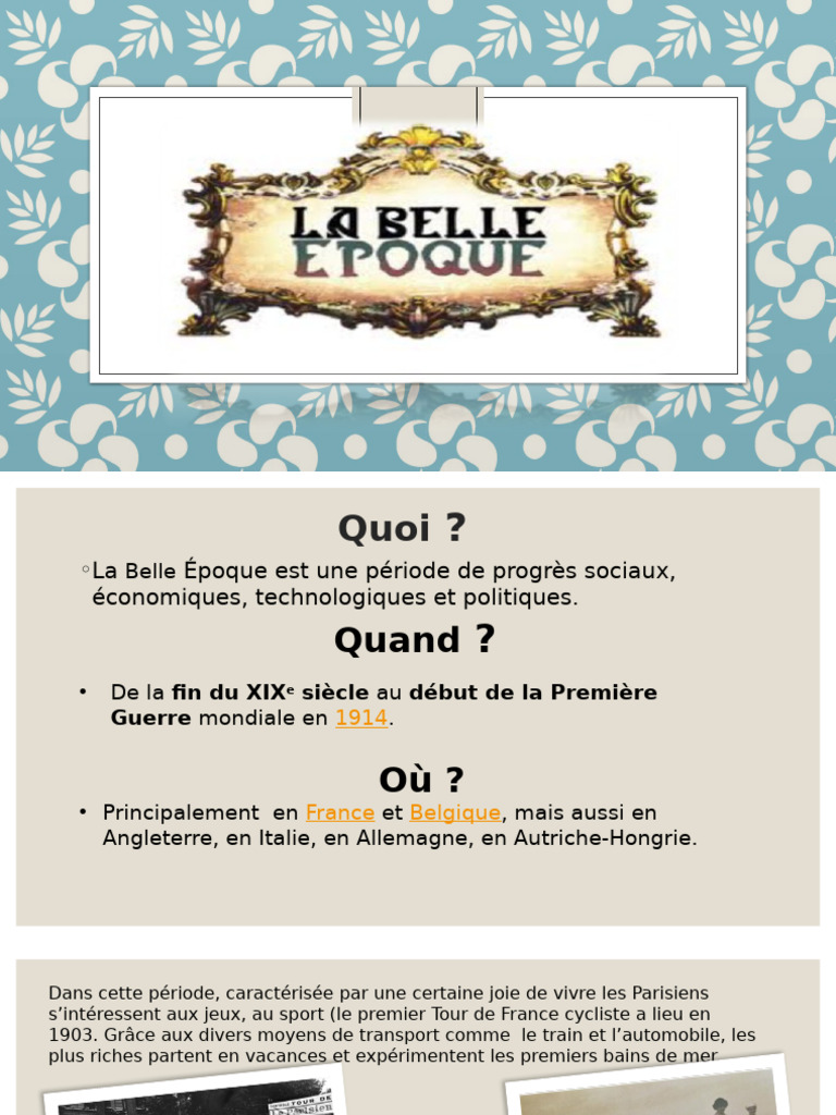 La Belle Époque | PDF | Marie Curie | Cancan
