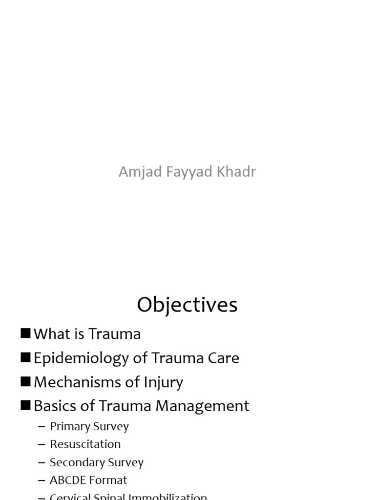 trauma-140417062628-phpapp01 | PDF | Causes Of Death | Injury