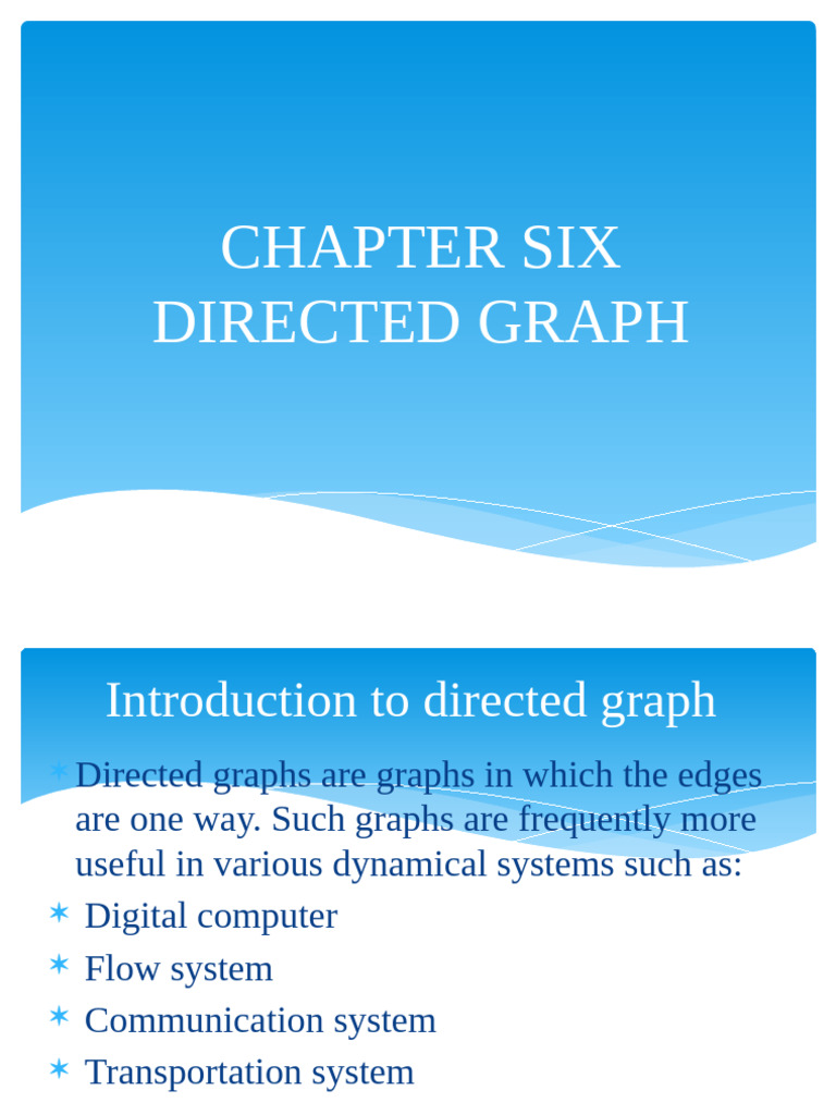 Chapter 6 Directed Graph | PDF | Vertex (Graph Theory) | Theoretical ...