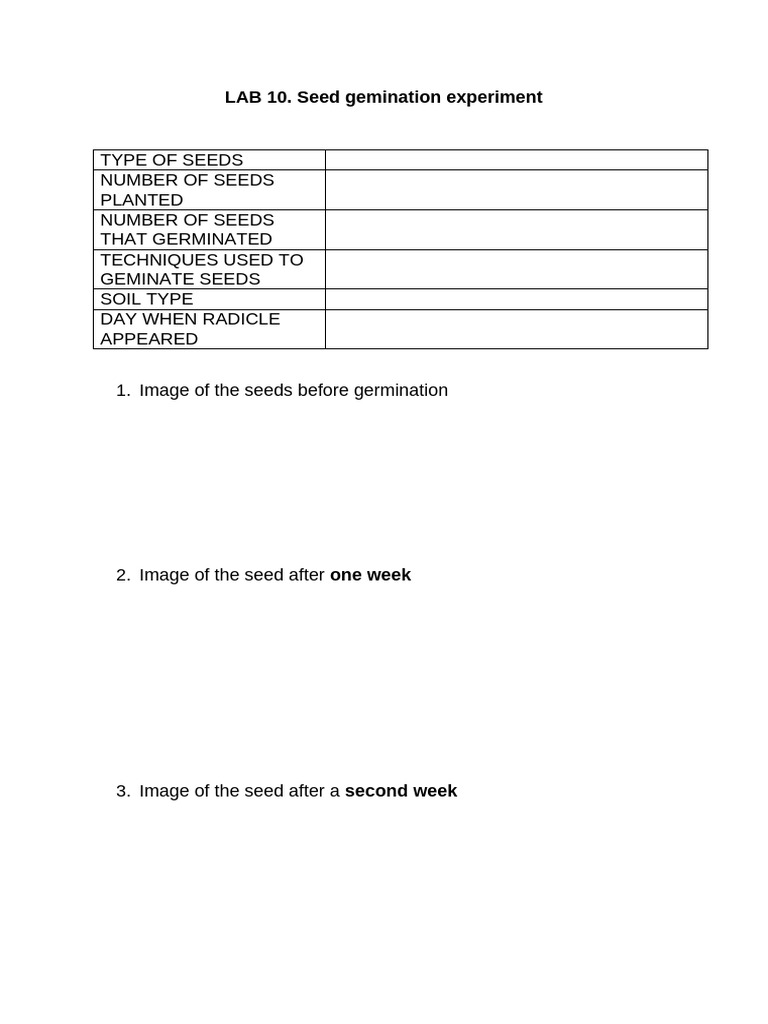 LAB 10 - Seed Germination | PDF | Wellness | Science & Mathematics