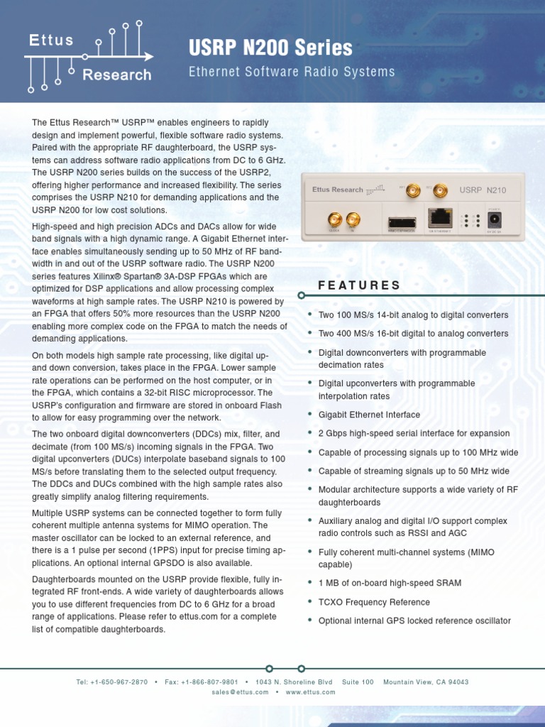 Ettus Ds Usrp N200series v3 | PDF | Software Defined Radio | Field Programmable Gate Array