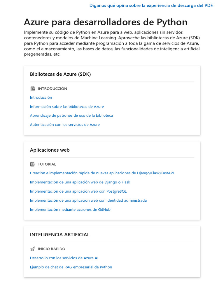 Azure Developer Python | PDF | Inteligencia artificial | Inteligencia (IA) y semántica