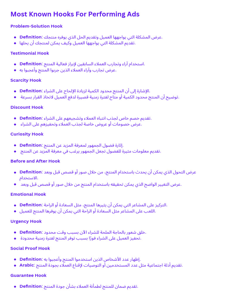 Best Performing Hooks | PDF