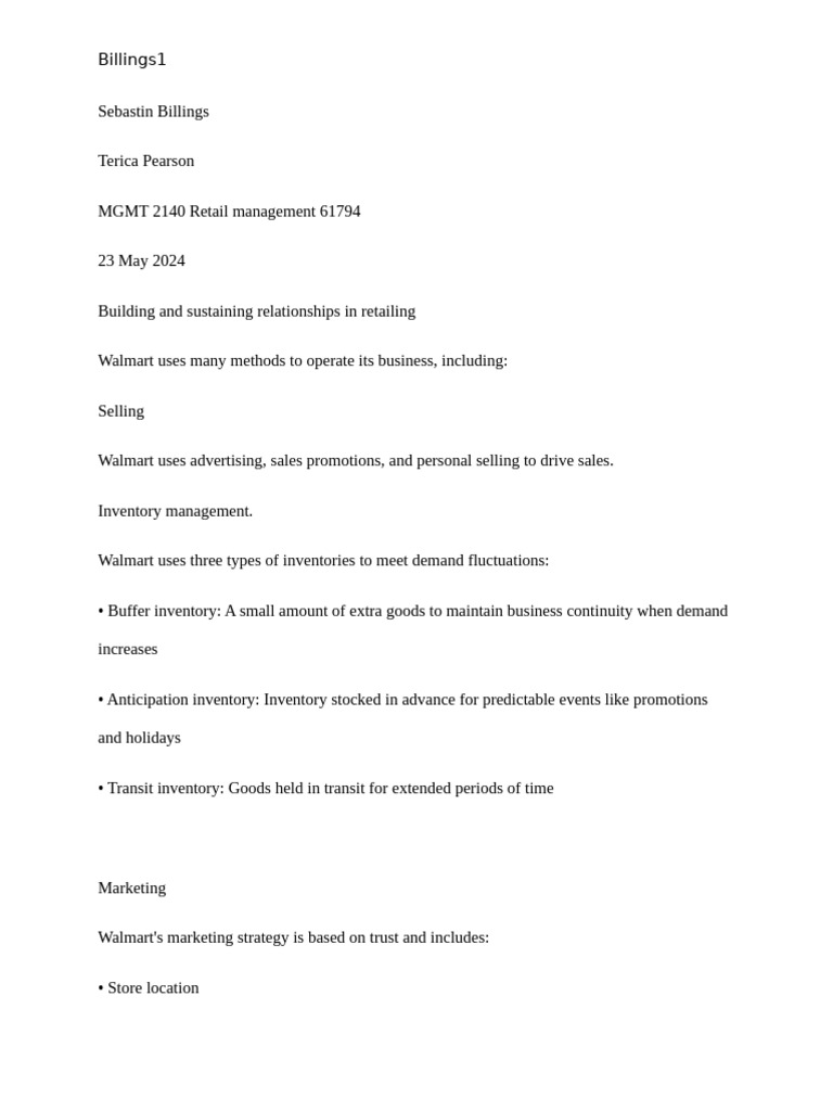 building and sustaining relationships in retailing | PDF | Walmart ...