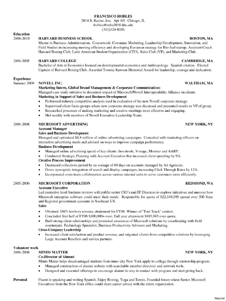 Cv Template Harvard | PDF