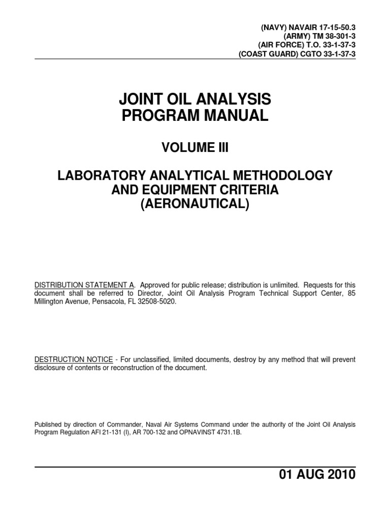 Joint Oil Analysis Program Manual: Laboratory Analytical Methodology ...