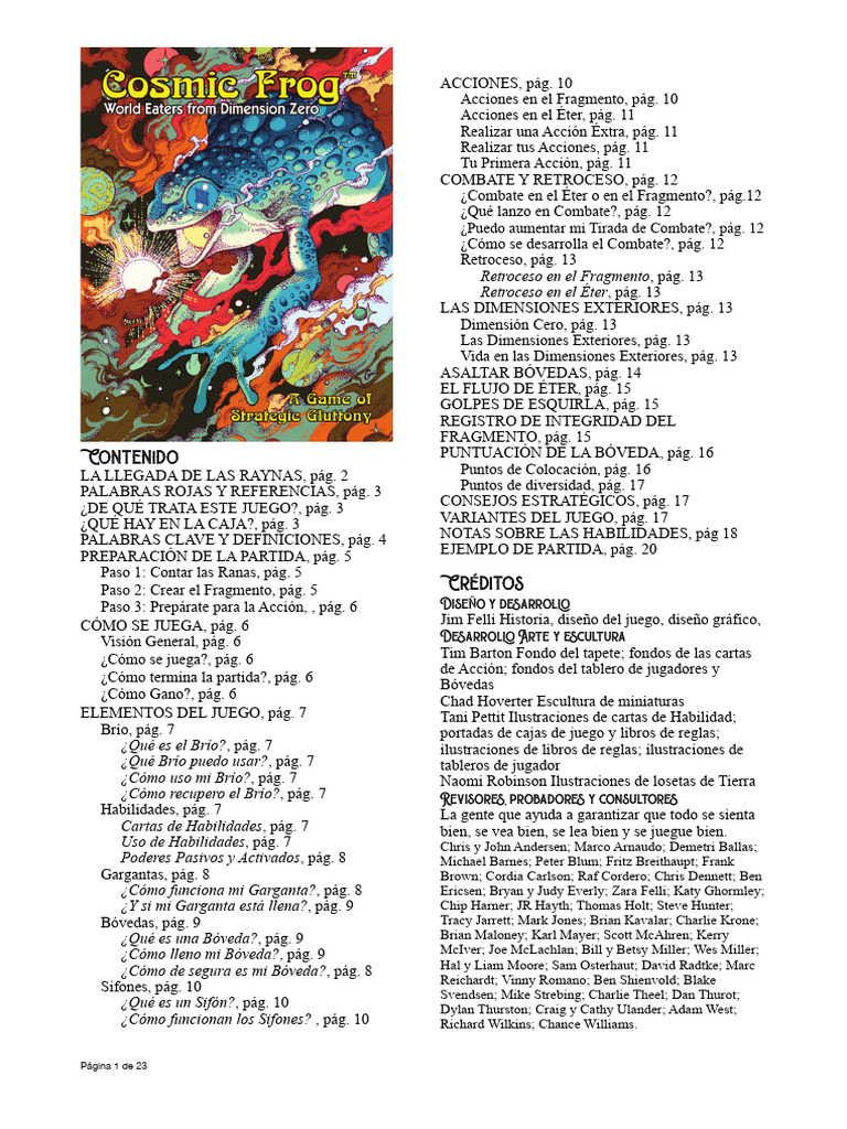Cosmic Frog - Reglamento Parte 1 | PDF | Topografía | Ciencias de la Tierra