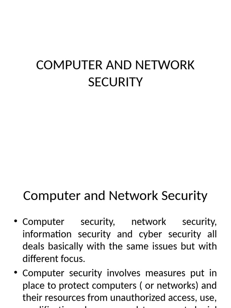 L1 Computer And Network Security Pdf Information Security