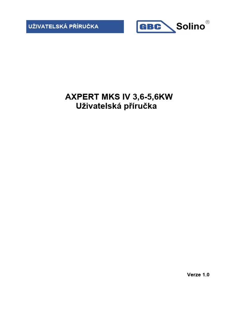 MNL AXPERT MKS IV 3.6-5.6k-CZ | PDF