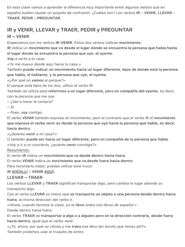 Pedir y Preguntar | PDF | Verbo
