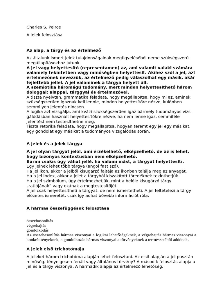 Peirce Jegyzet | PDF