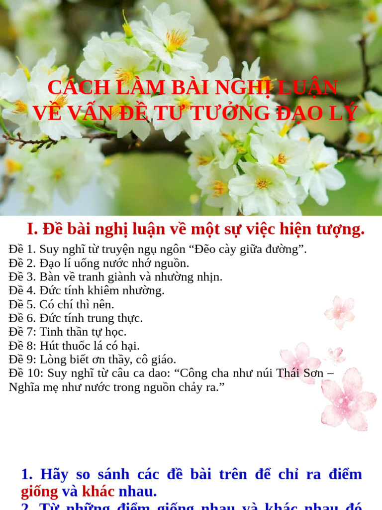 Bai 22 Cach Lam Bai Nghi Luan Ve Mot Van de Tu Tuong Dao Li | PDF