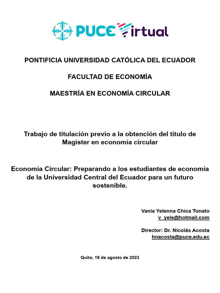 TT Instauración Concepto EC FCE UCE - 18agos2023 | PDF | Plan de ...
