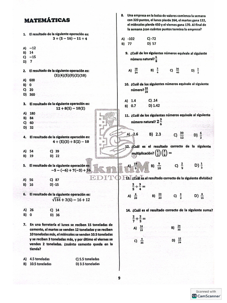 Ejercicios Matematicas | PDF
