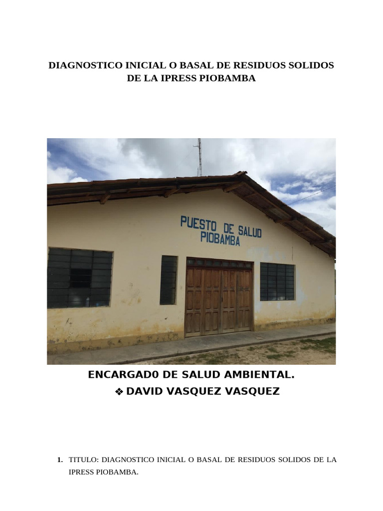 David Vasquez Vasquez | PDF | Residuos | Farmacia
