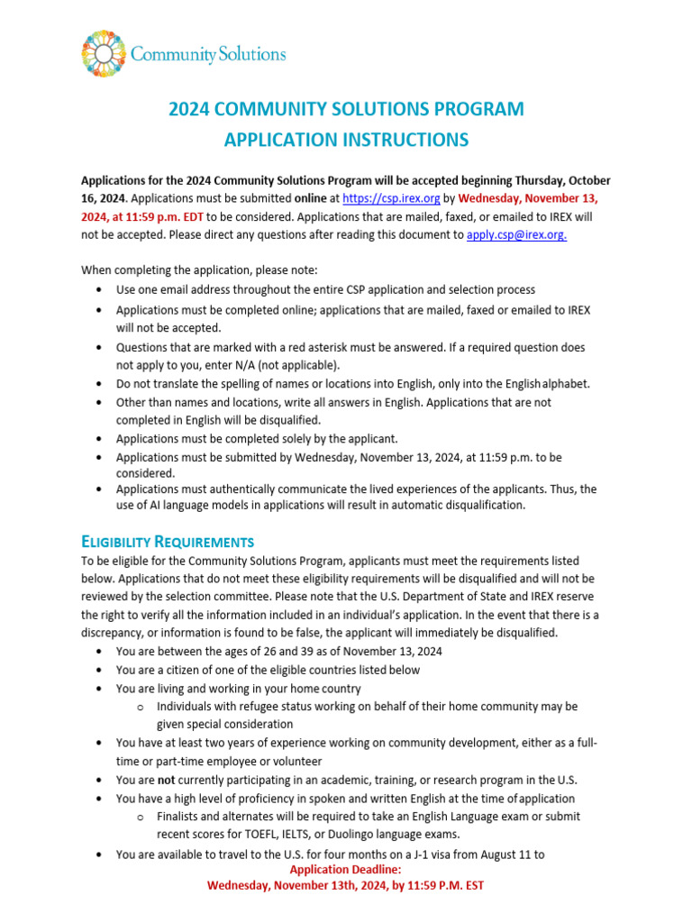 Application Instructions | PDF