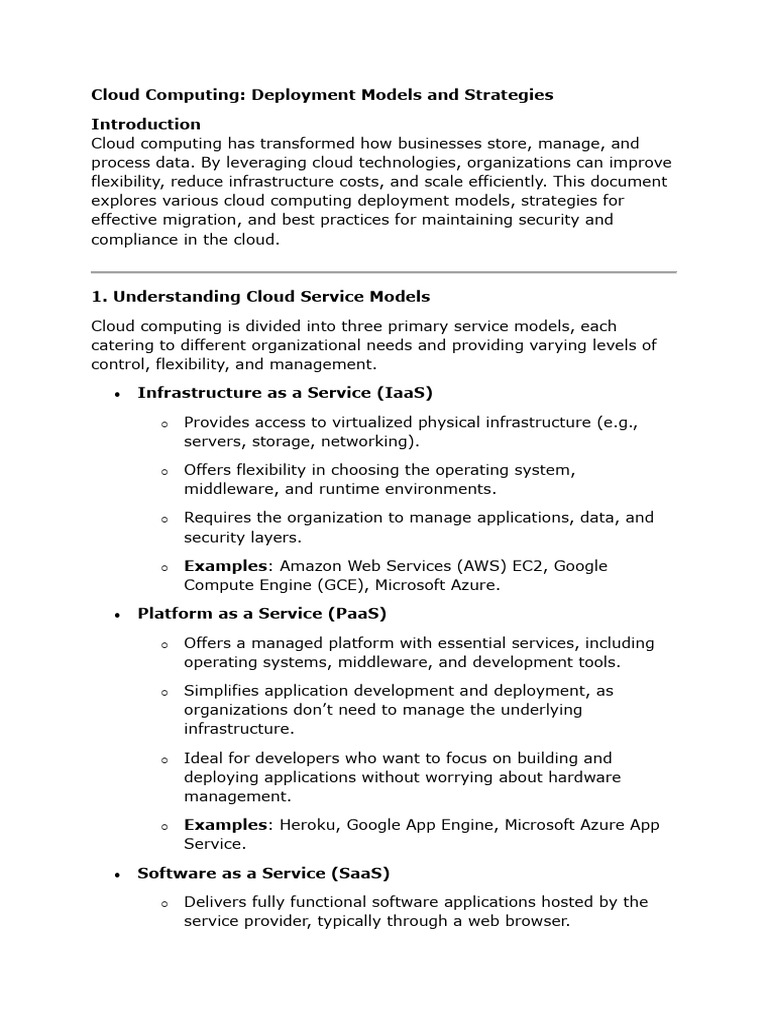 Cloud Computing - Deployment Models and Strategies | PDF | Cloud Computing | Computer Security