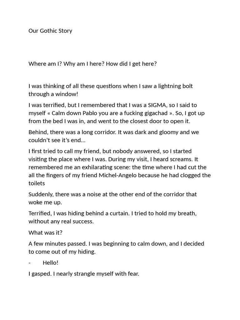 Our Gothic Story | PDF | Mystery, Thriller & Crime Fiction