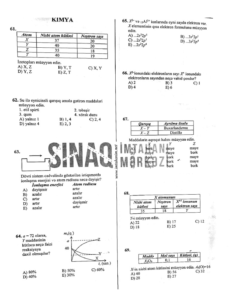 15.10.2023 Hedef Sinaq 4cü Blok 10cu Sinif | PDF