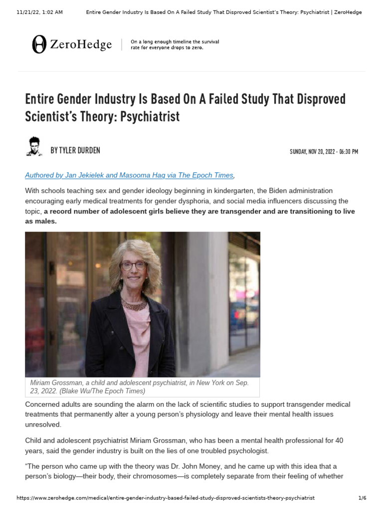 Entire Gender Industry Is Based On A Failed Study That Disproved ...